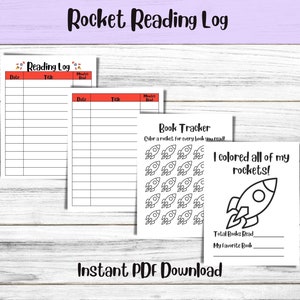 Rocket Reading Log, Kids Reading Log, Book Tracker for Kids, Reading ...