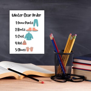 Winter Gear Order, Classroom Sign, Classroom Poster, Teacher Poster ...