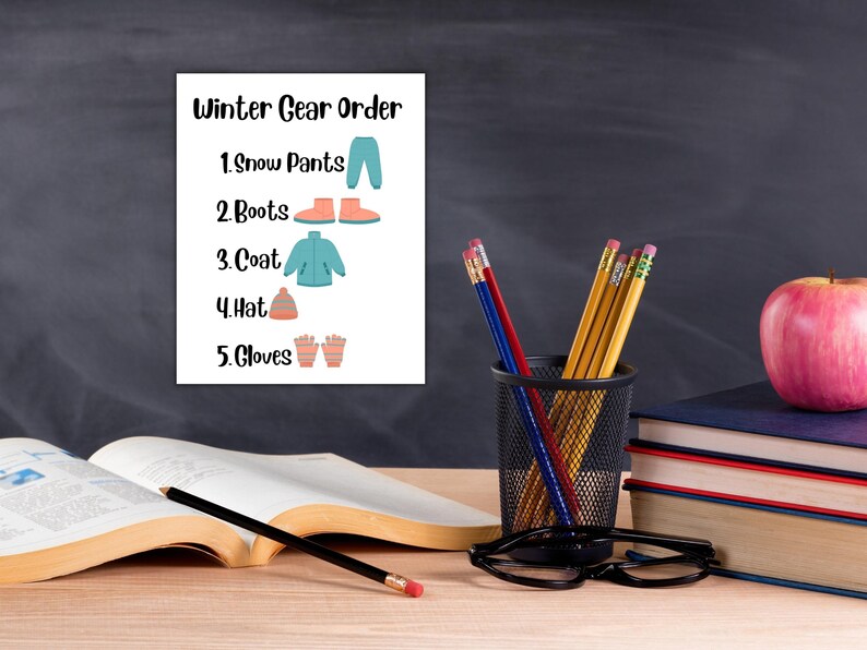 Winter Gear Order, Classroom Sign, Classroom Poster, Teacher Poster ...