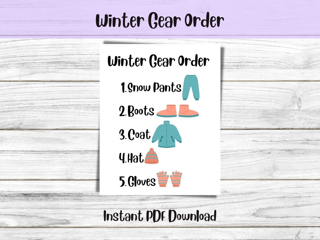 Winter Gear Order, Classroom Sign, Classroom Poster, Teacher Poster ...