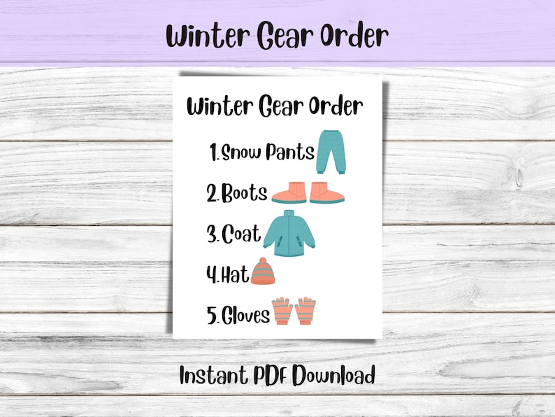 Winter Gear Order, Classroom Sign, Classroom Poster, Teacher Poster ...
