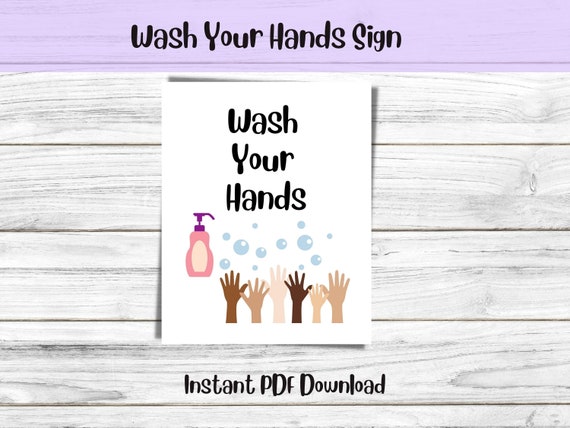 Wash Your Hands Sign Classroom Sign Classroom Rules - Etsy