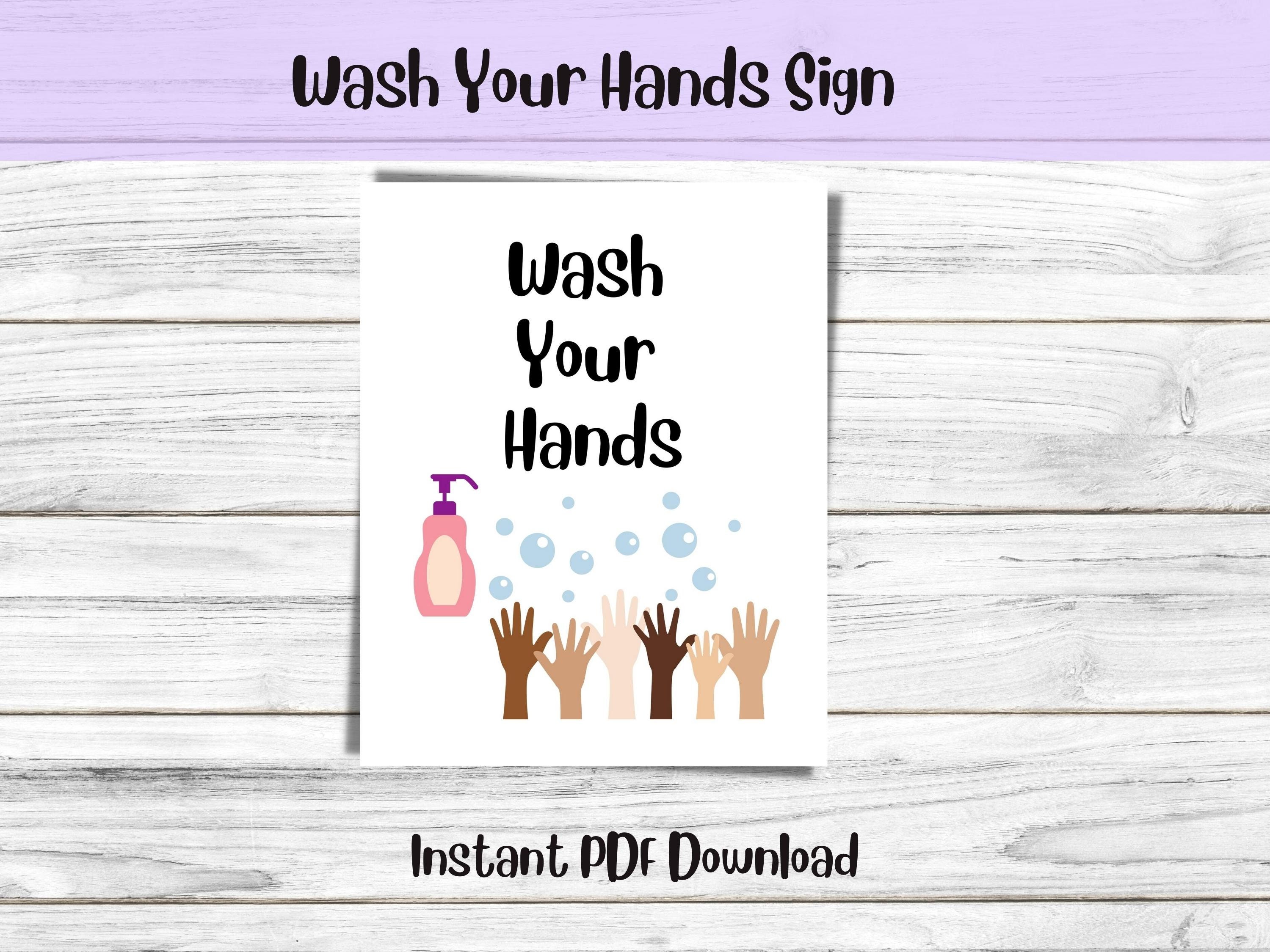 Wash Your Hands Sign, Classroom Sign, Classroom Rules, Kindergarten ...