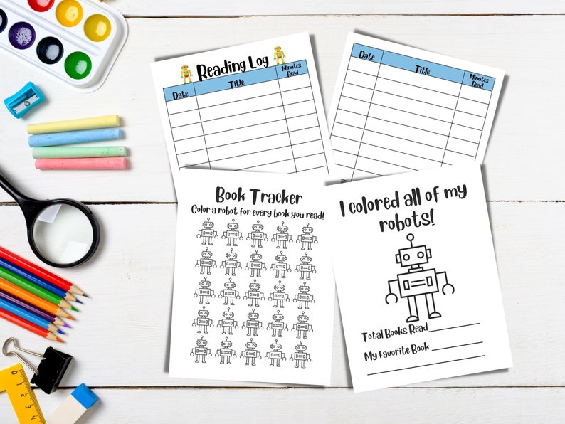 Robot Reading Log Kids Reading Log Reading Printables - Etsy