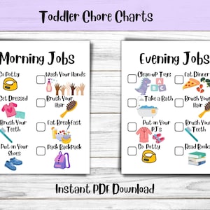 Toddler Chore Chart, Picture Chore Chart, Chore Chart, Chore List ...