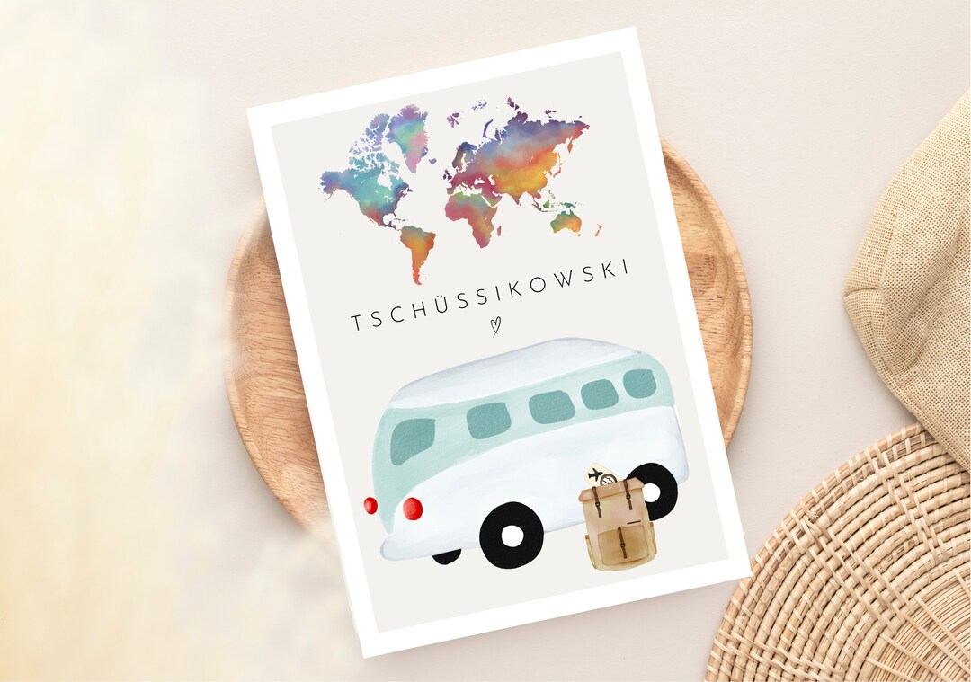 Postcard for Travelers, World Trip, Good Trip Card, Farewell Gift for ...