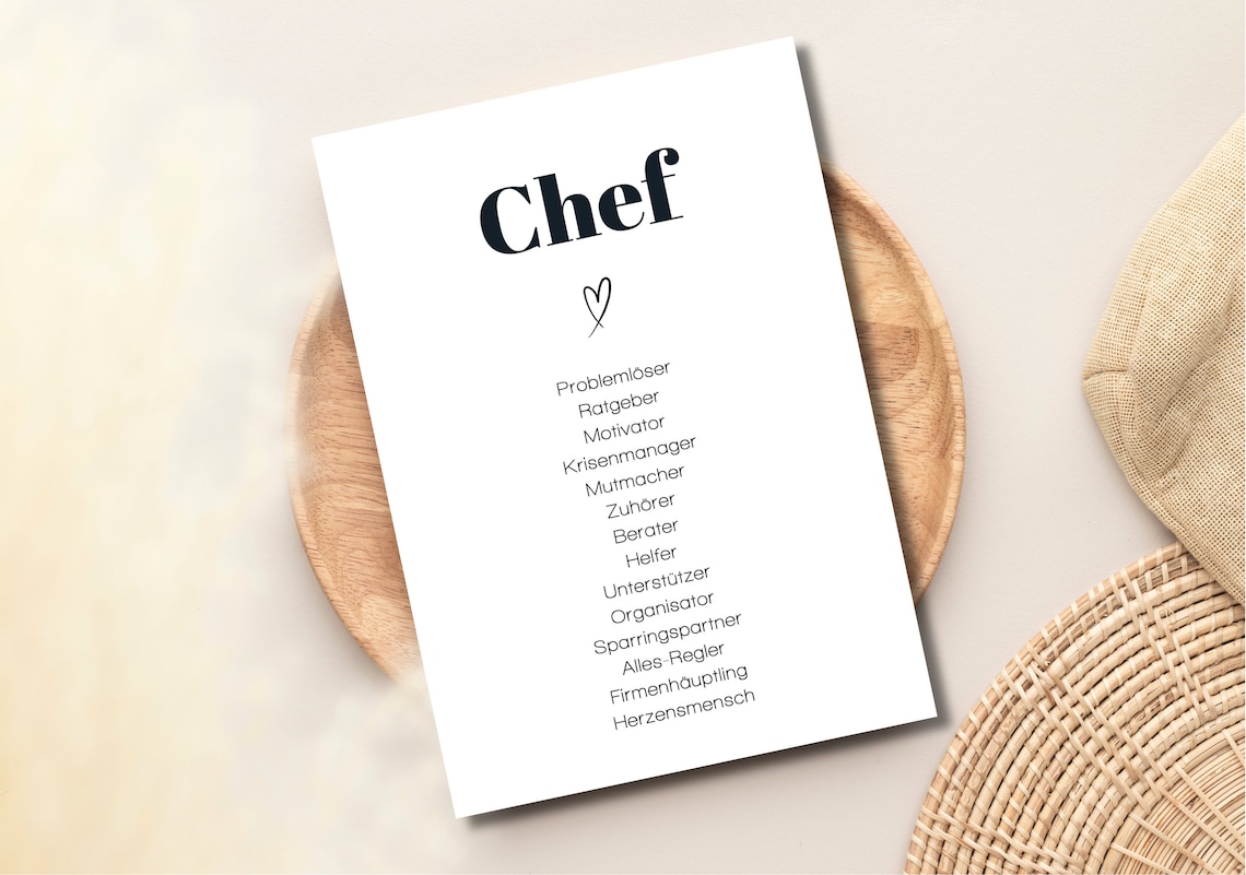 Boss Gift Card for Boss, Synonym Card Boss, Gift Boss for Birthday, Say ...