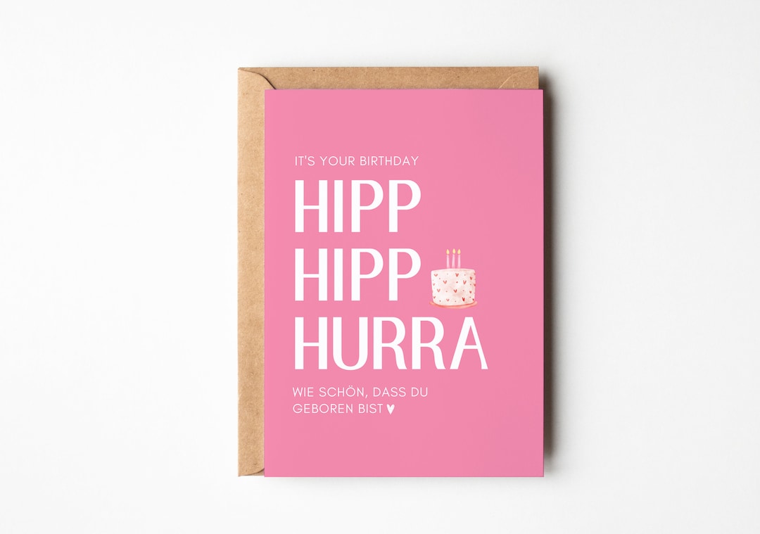 Birthday Card hipp Hipp Hurra for People Close to Your Heart, Happy ...