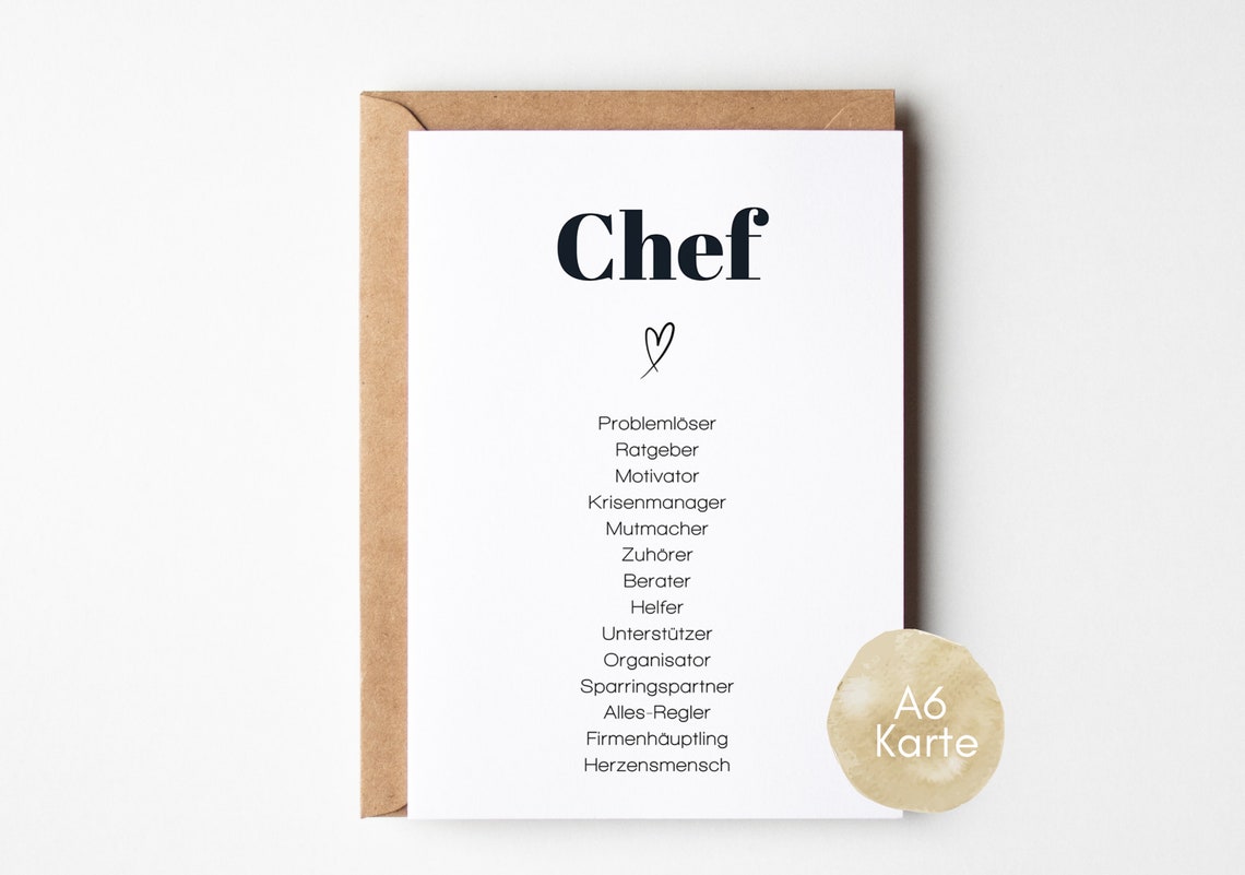 Boss Gift Card for Boss, Synonym Card Boss, Gift Boss for Birthday, Say ...