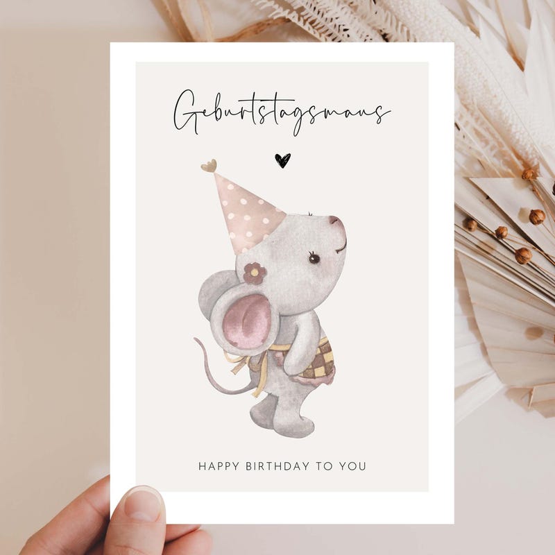 Geburtstagskarte kinder maus - Etsy.de