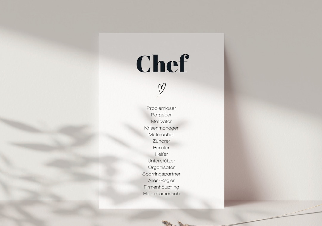 Karte für Chef, Synonymkarte Chef, Geschenk für Chef zum Geburtstag ...