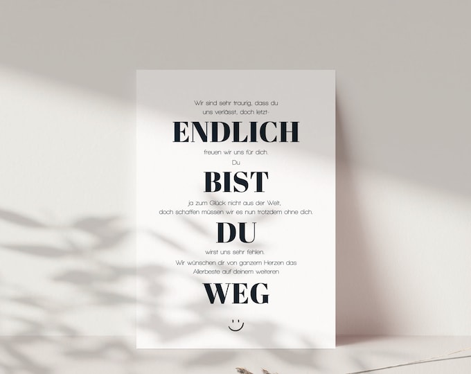 Abschiedskarte Kollege Kollegin Karte zum Ruhestand Rente Jobwechsel ...