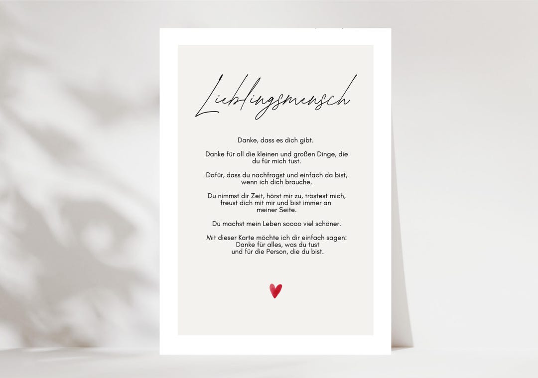 Favorite Person Card, Thank You Card for Your Favorite Person, Thank ...