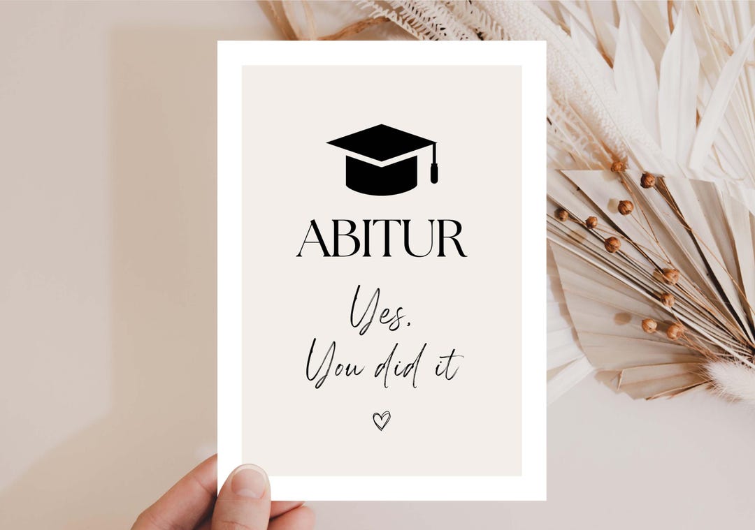 Abitur Gift Card, Abitur Gift, Abitur Graduation, Abitur ...