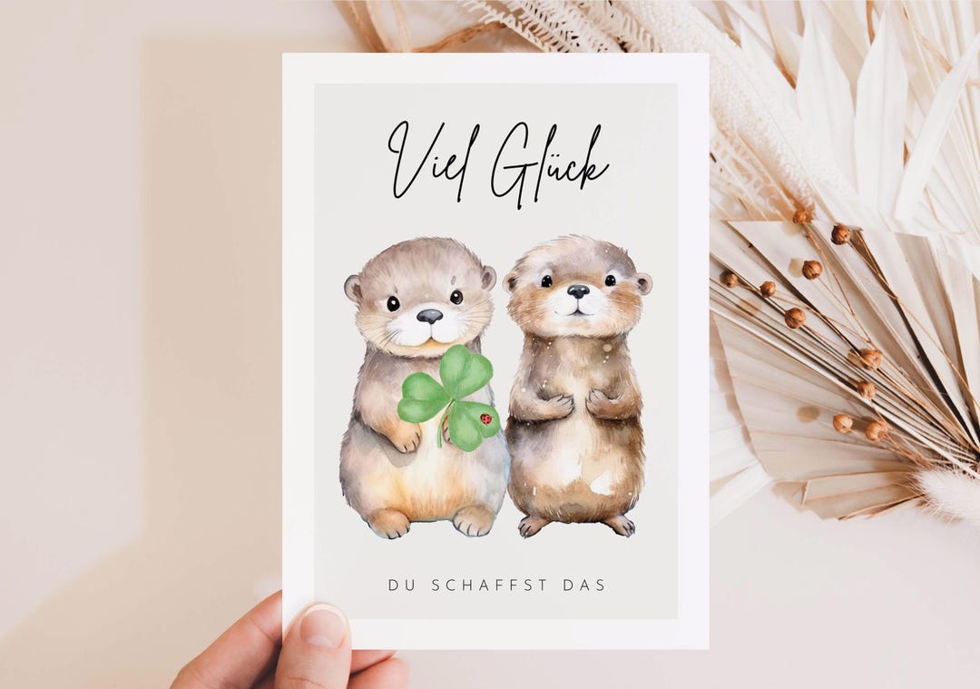 Hej.otti® Courageous Good Luck Card, Encourage, Card Wishing Good Luck ...