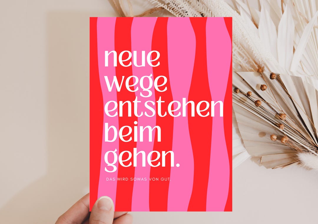 Encouragement Card "new Paths", Encouragement, Farewell Card, You Can ...