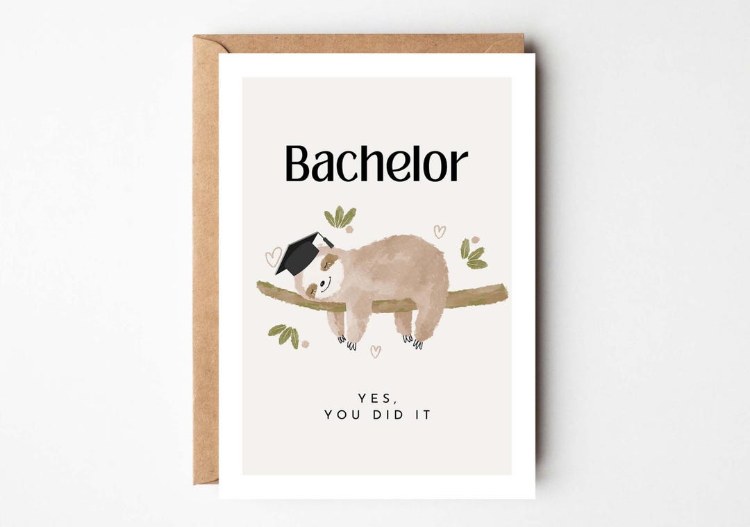 Bachelor Card, Congratulations Card Bachelor's Degree, Gift for ...