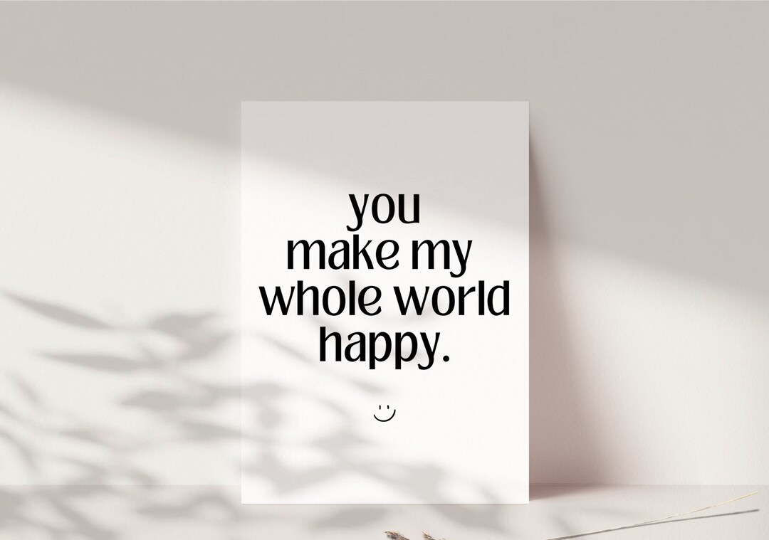 Postcard you Make My Whole World Happy, Gift for Your Favorite Person ...