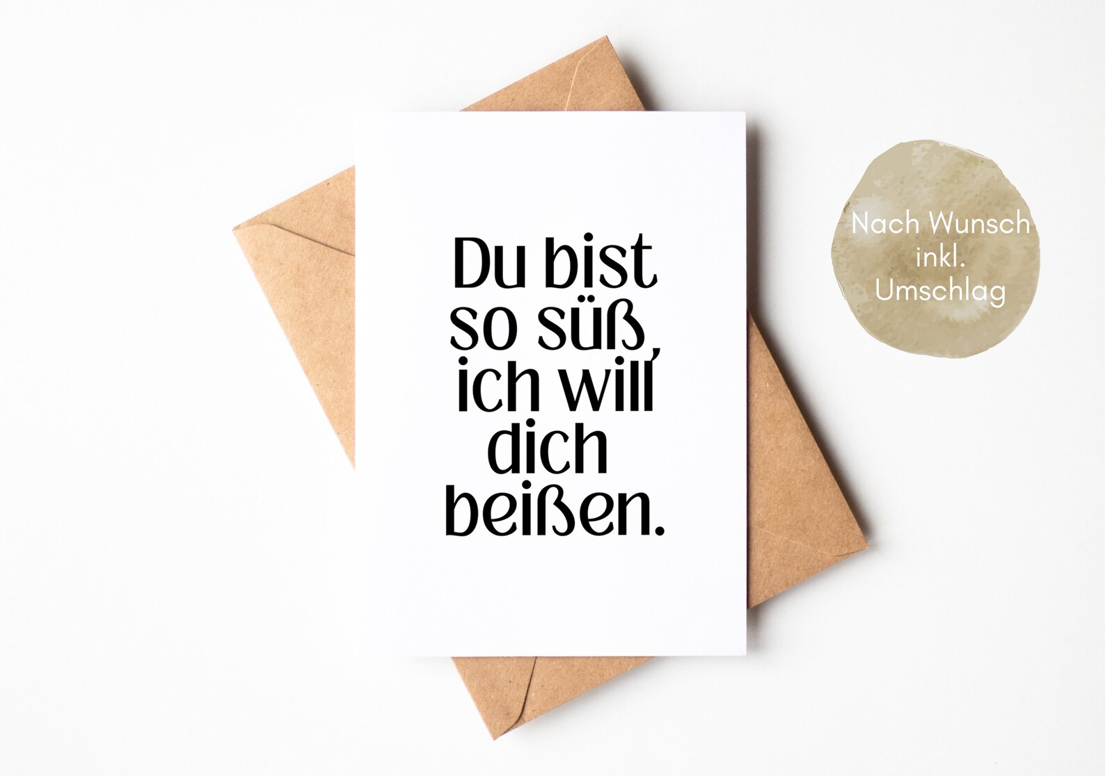 Lustige Karte "Du bist so süß, ich will dich beißen", Geschenk für ...