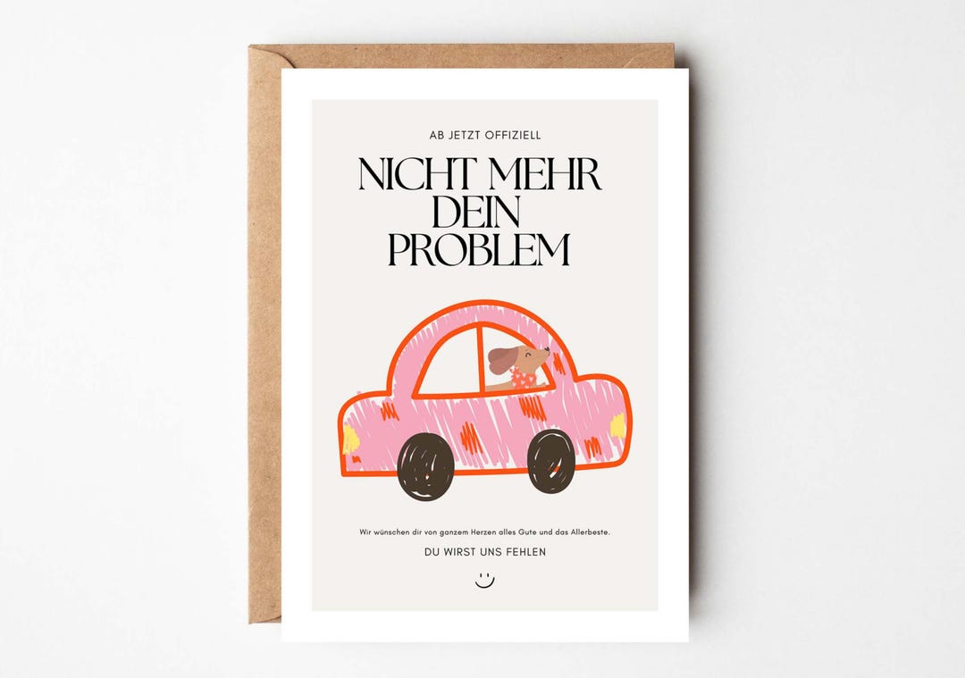 Lustige Abschiedskarte Für Kollegen, Abschiedsgeschenk Kollegen ...