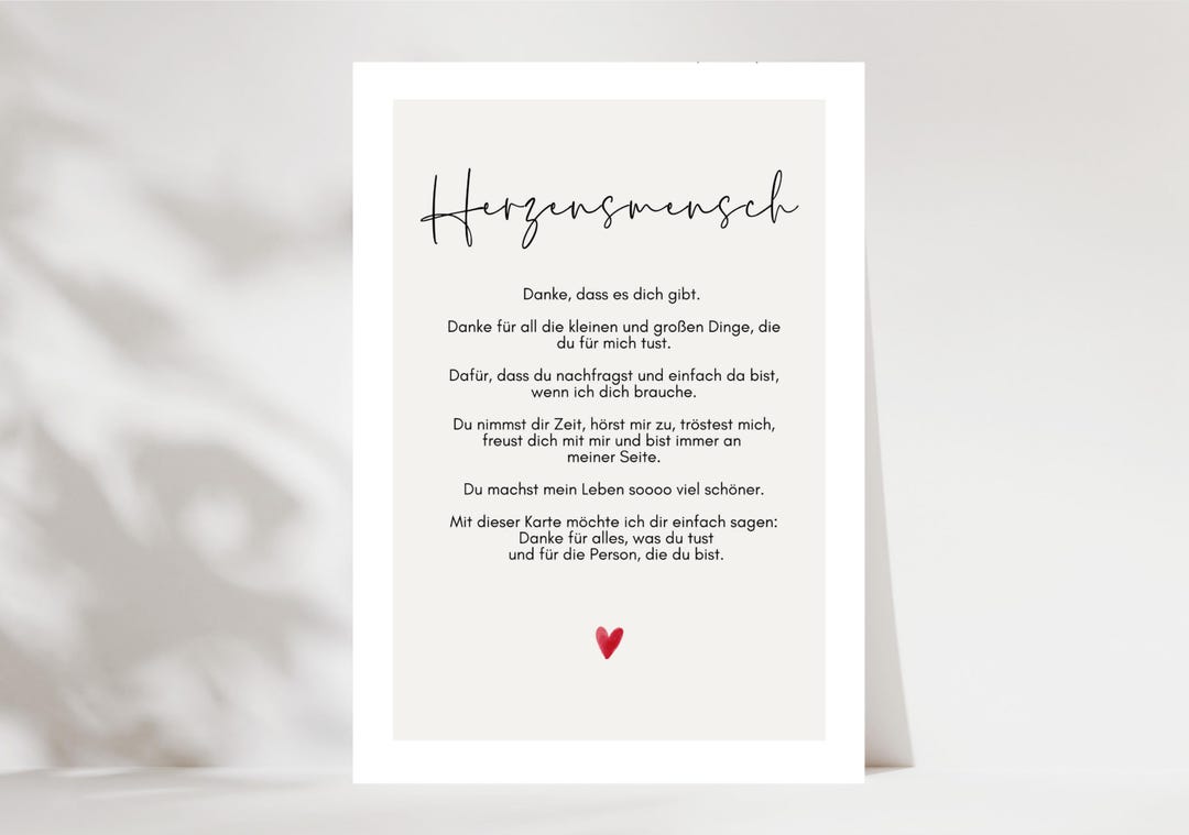 Heartfelt Person Card, Thank You Card for Your Loved One, Thank You ...