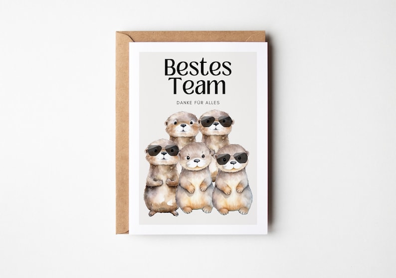 Team Gift Cute Otters Best Team, Employee Gift, Team Gift, Greeting ...