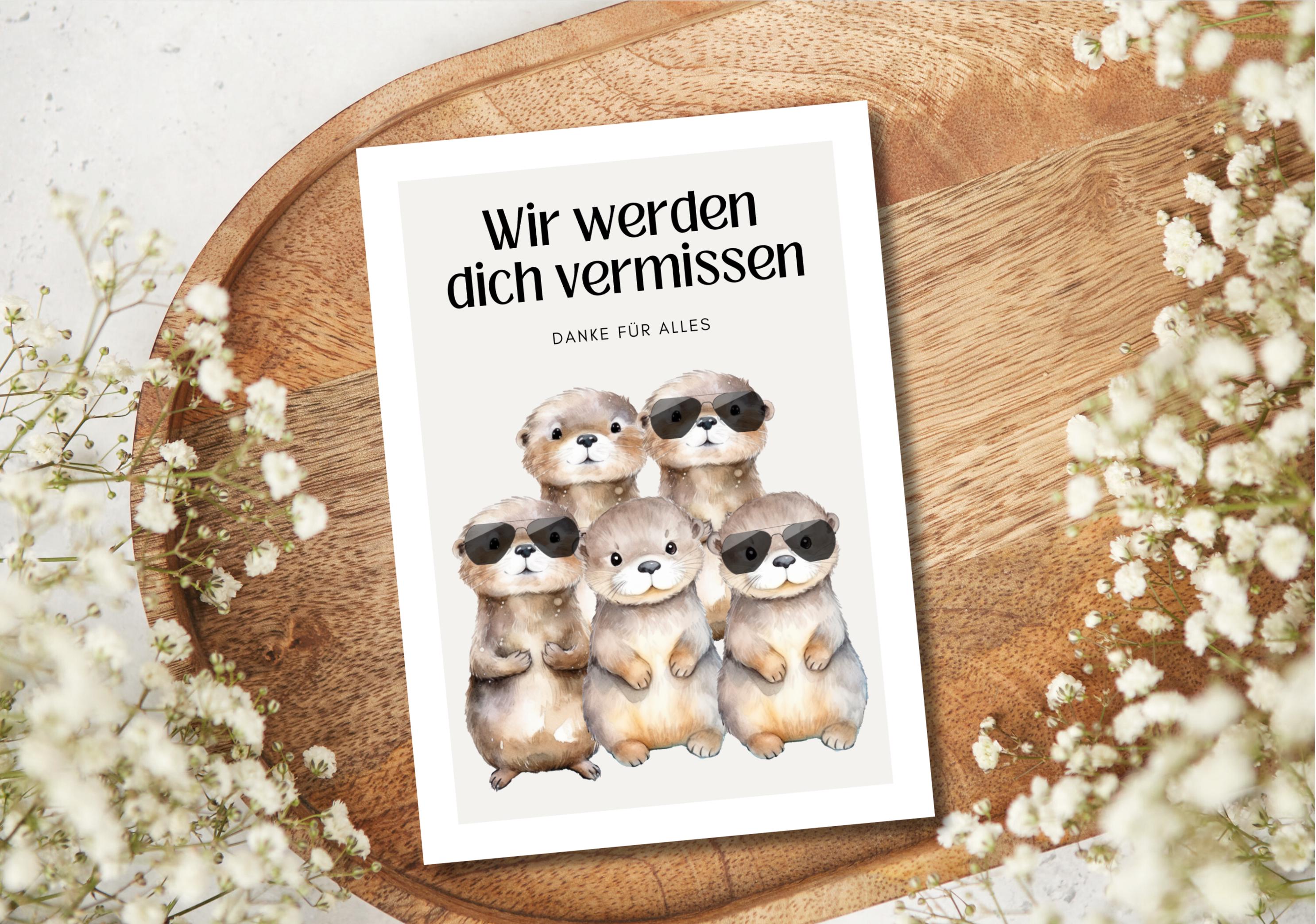 Wir Werden Dich Vermissen Karte Zum Ausdrucken Abschiedskarte Basteln