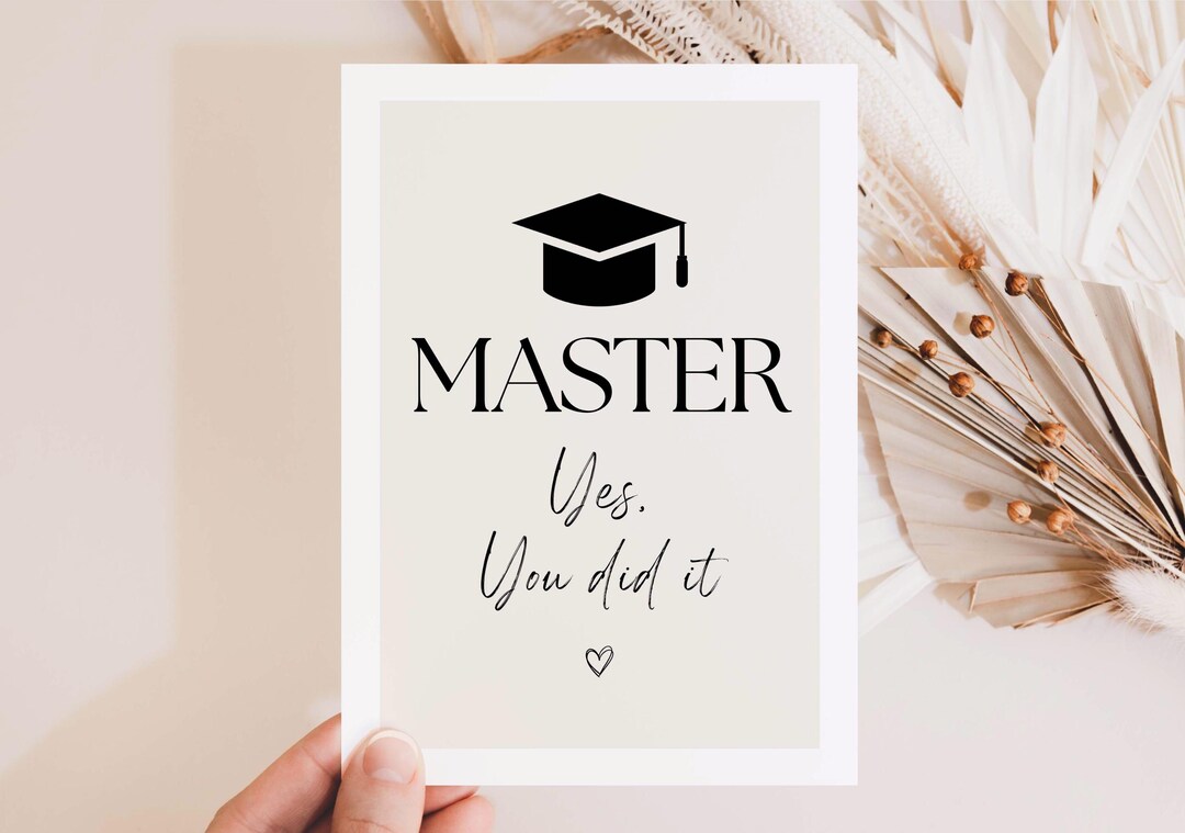 Master's Congratulations Card, Master's Degree, Master's Card, Master's ...