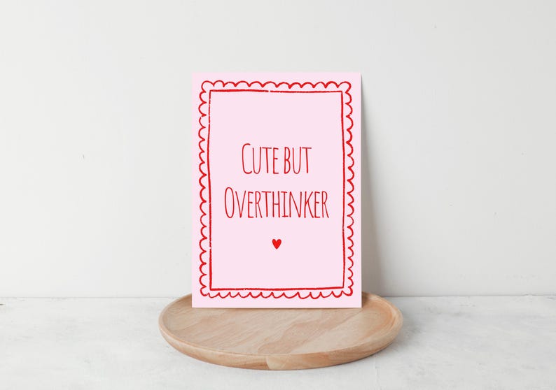 Loulala® Cute but Overthinker Card, Funny Card for Overthinkers, Think ...