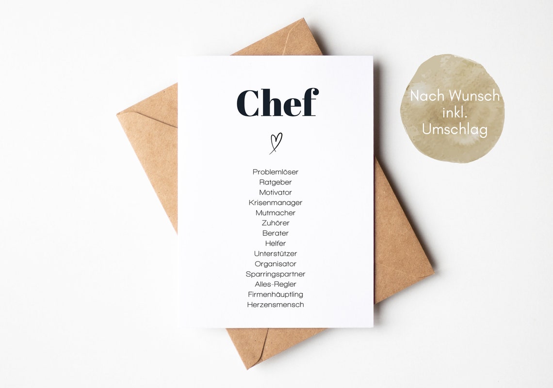 Boss Gift Card for Boss, Synonym Card Boss, Gift Boss for Birthday, Say ...