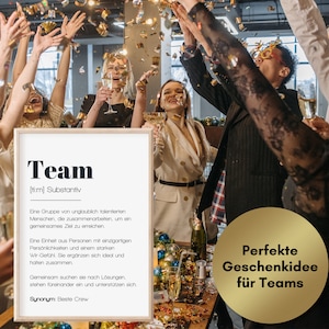 Team Geschenk Poster "Team" A4 | Büro Deko Bild | Kollegen Geschenk | Abschiedsgeschenk Kollege ...