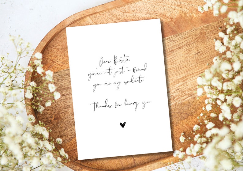 Best Friend Soulmate Postcard "dear Bestie" - a Special Card for Your ...