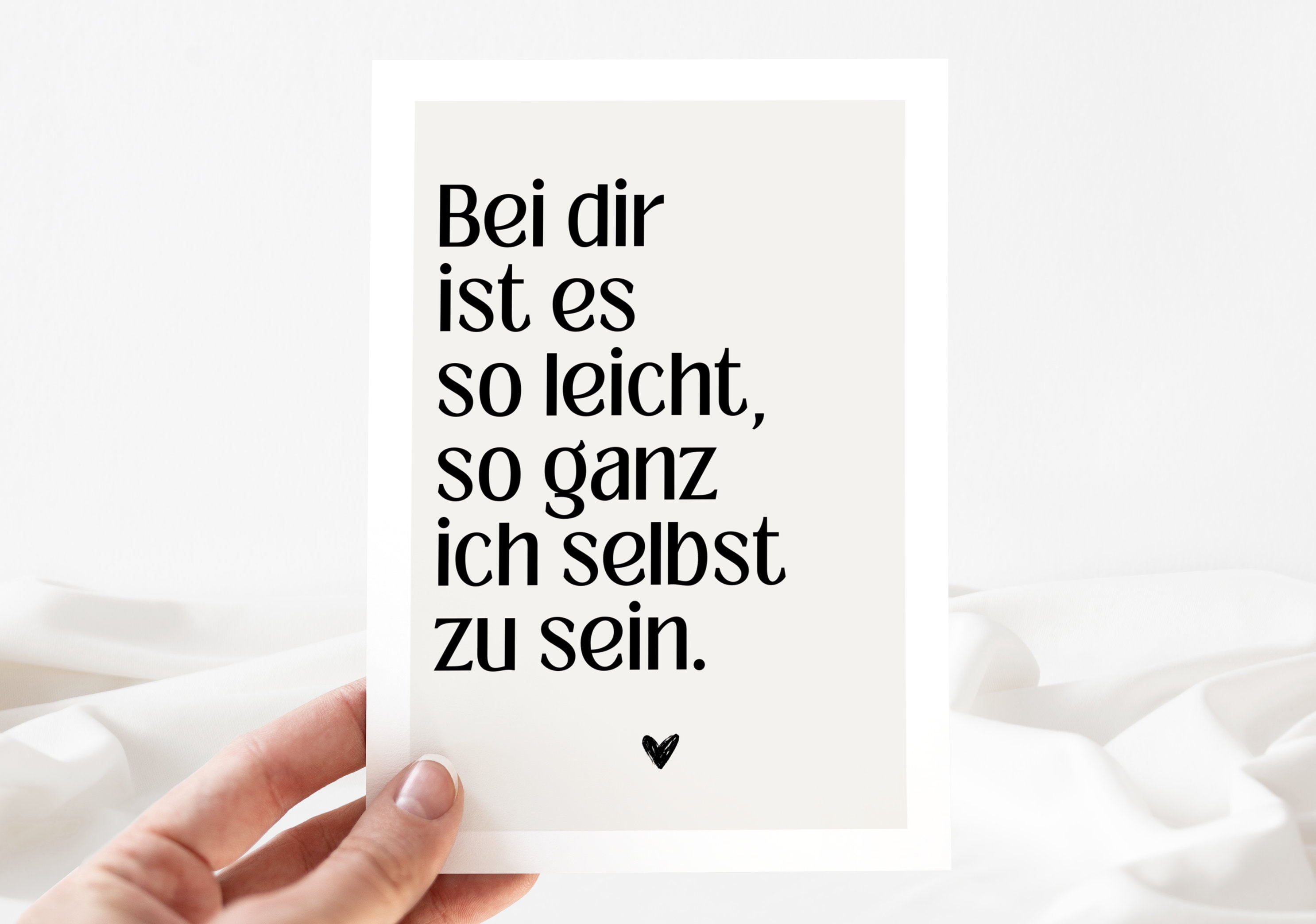 Postkarte Bei dir ist es so leicht ich selbst zu sein, Geschenk für ...
