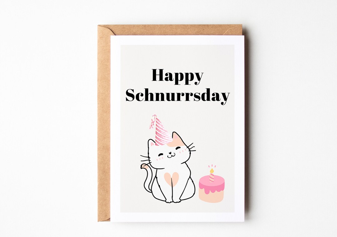 Birthday Card happy Schurrsday, Gift for Cat Lovers, Cat Card for ...