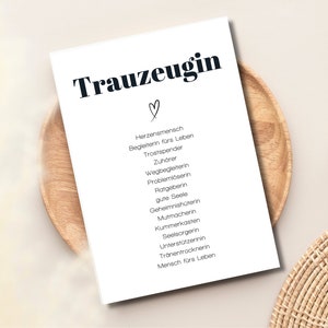 Postkarte Trauzeugin, möchtest du meine Trauzeugin werden?, Trauzeugin ...