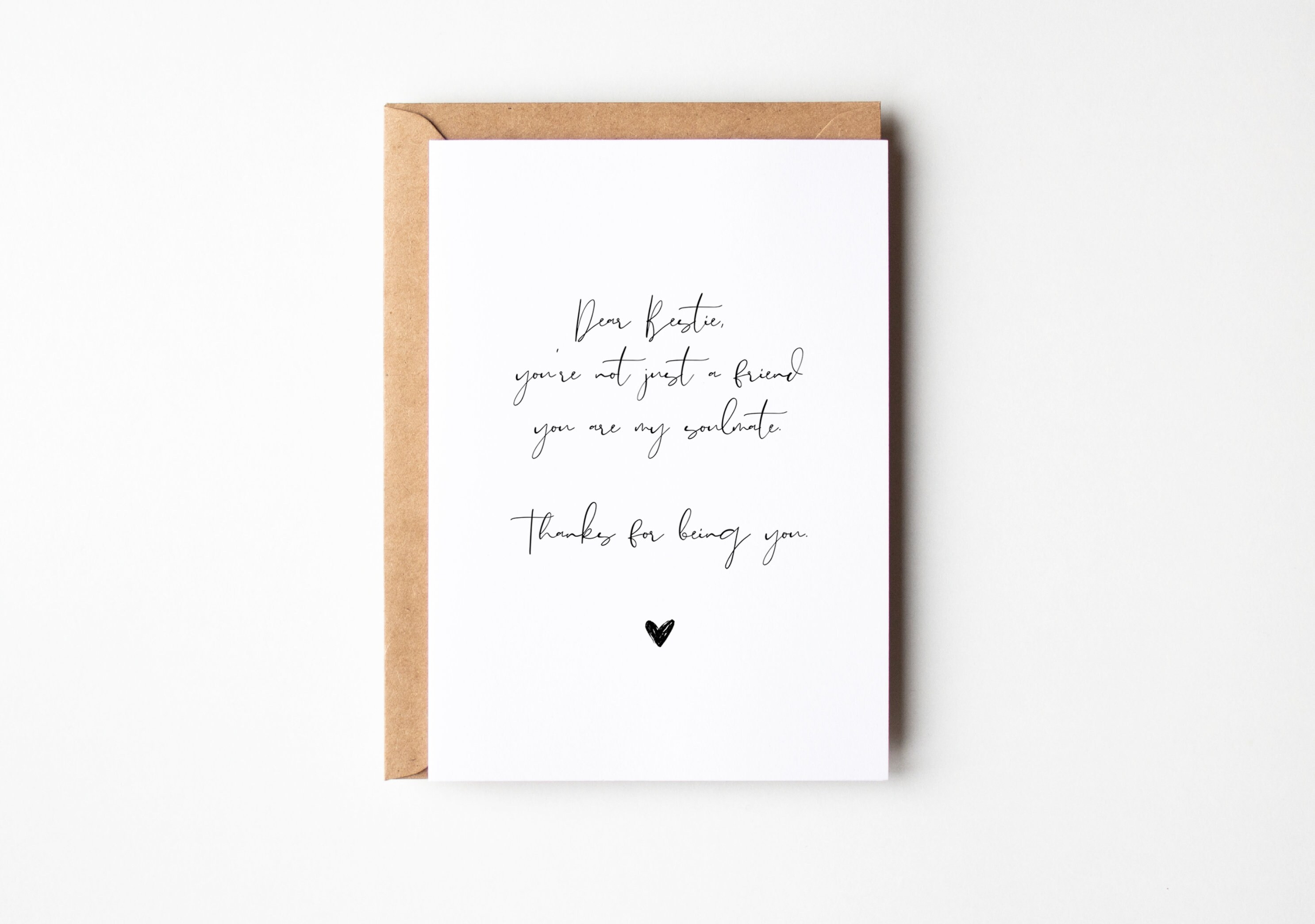 Best Friend Soulmate Postcard "dear Bestie" - a Special Card for Your ...