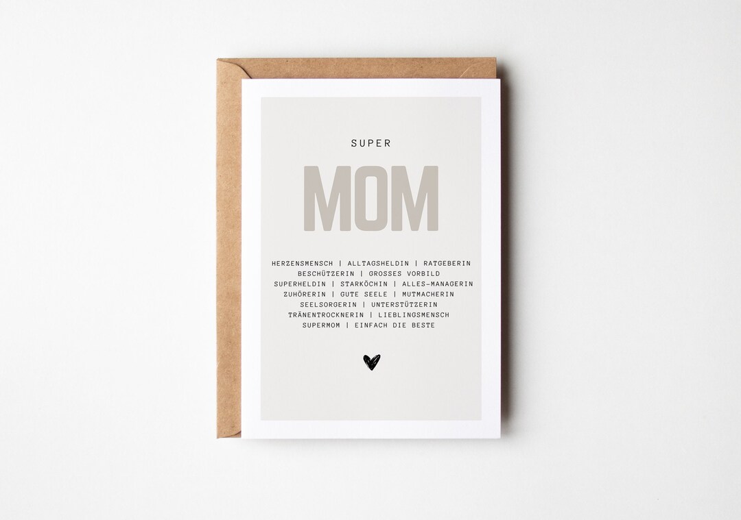 Birthday Card Mom, Synonym Card Mom, Mother's Day, Mother Gift, Mother ...
