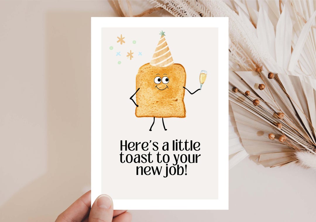 Funny Card New Job Little Toast, Congratulations Card New Job Colleague ...
