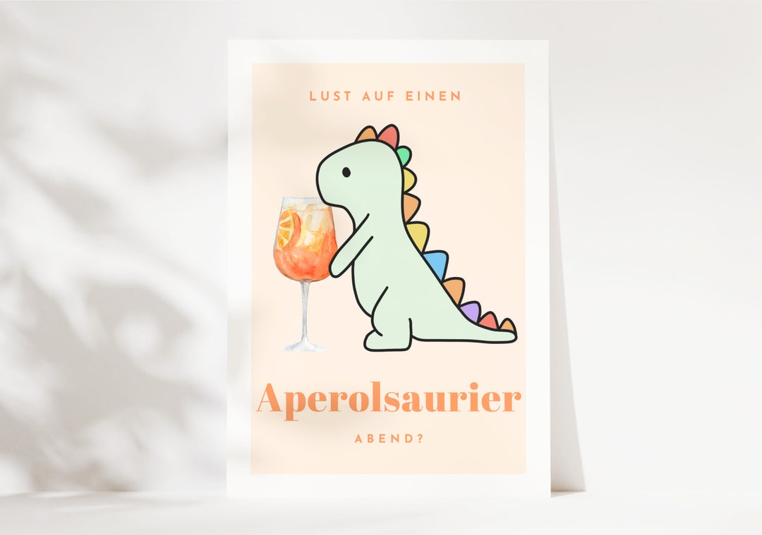 Aperol Lover Gift fancy an Aperolsaur Evening Aperol Spritz Gift, Funny ...