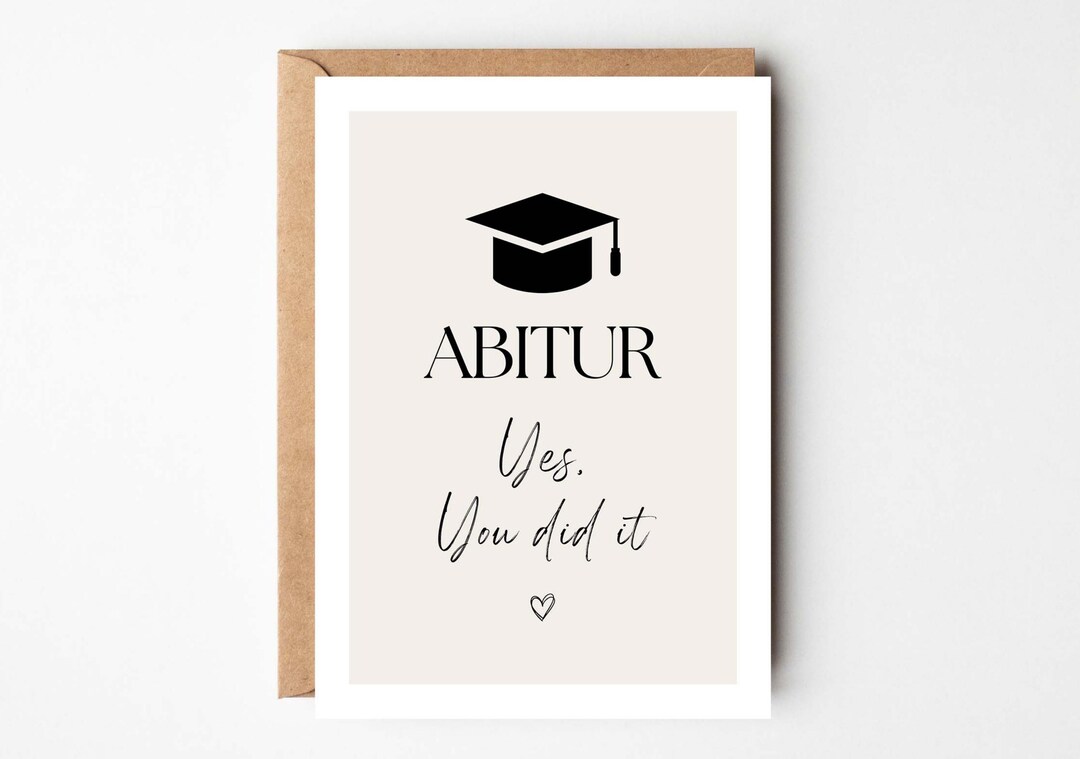 Abitur Gift Card, Abitur Gift, Abitur Graduation, Abitur ...