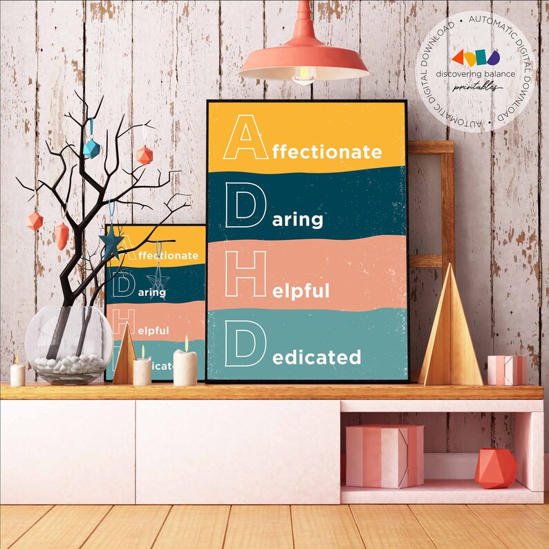 ADHD Digital Poster, Let's Redefine ADHD, Calming Colours Poster, Print ...