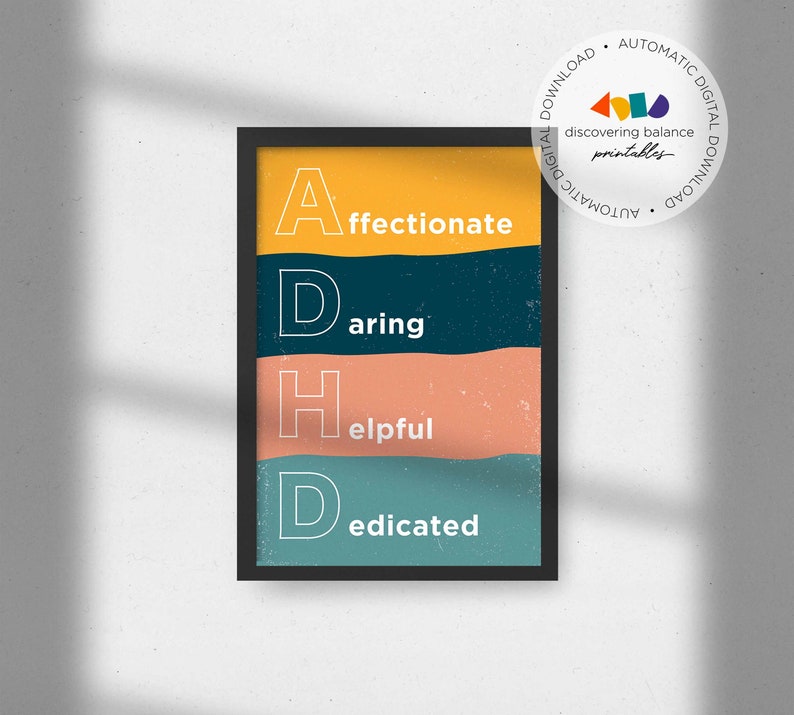 ADHD Digital Poster, Let's Redefine ADHD, Calming Colours Poster, Print ...