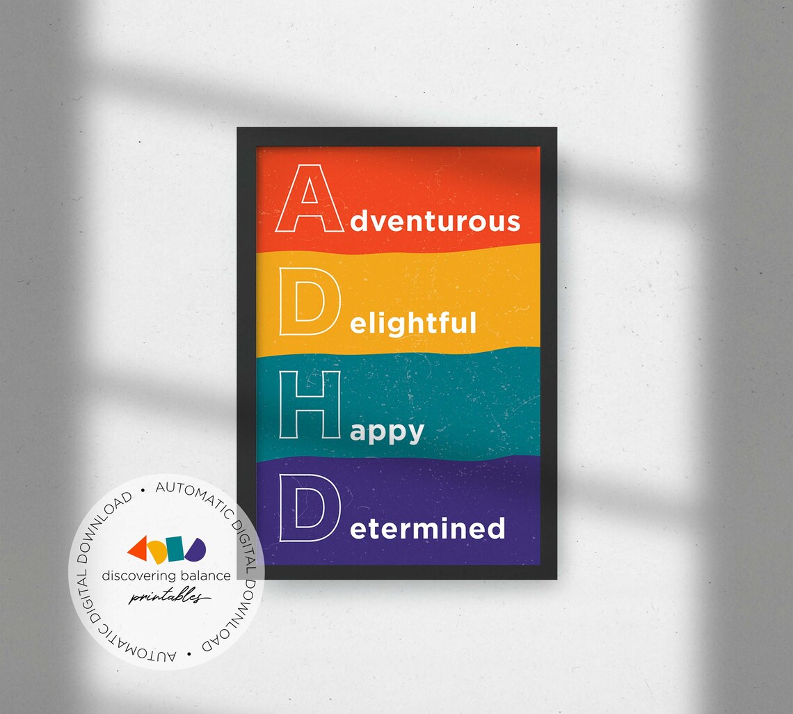 ADHD Digital Poster, Let's Redefine ADHD, Colourful & Fun Poster, Print ...