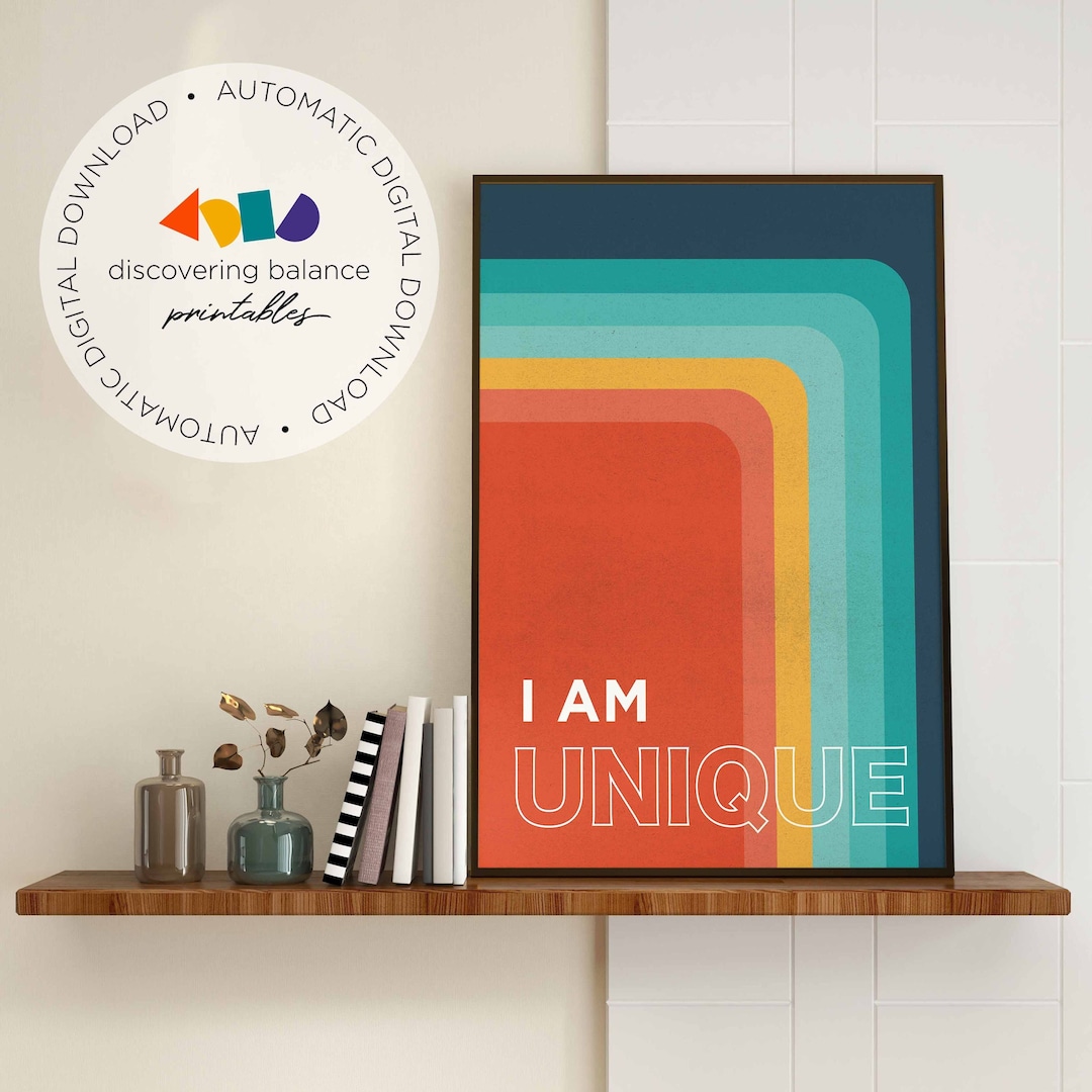 I Am UNIQUE Poster, Colourful Digital Poster, Celebrate Neurodiversity ...