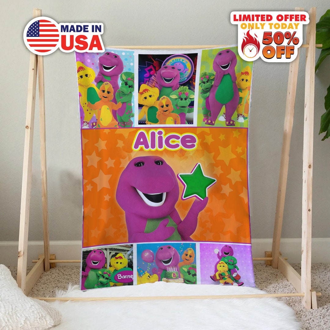 Barney and Friends Custom Blanket Barney the Dinosaur Bedding - Etsy