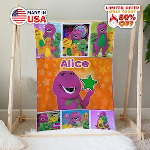 Barney and Friends Custom Blanket Barney the Dinosaur Bedding - Etsy