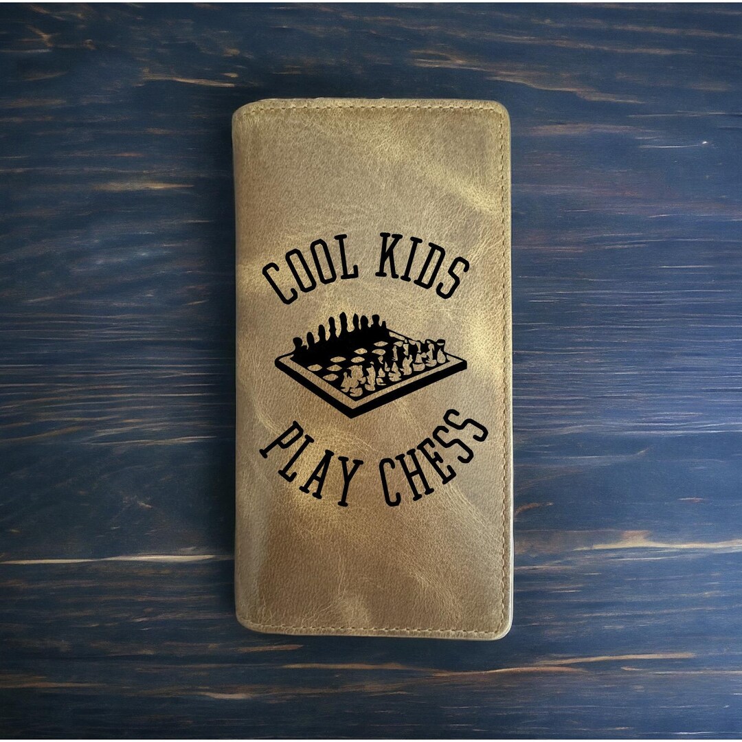 Buffalo Leather Bifold Wallet: Engraved Chess Design - Etsy