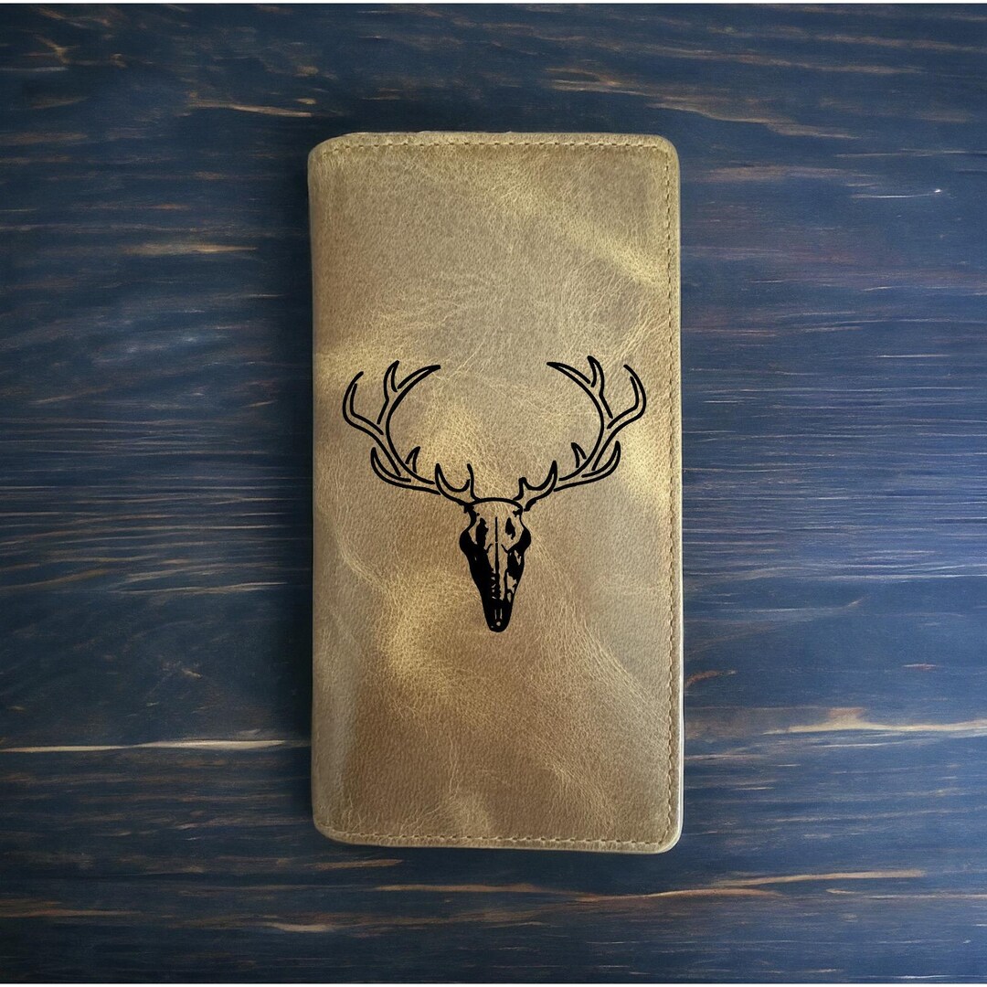 Buck Skull Rodeo Wallet Cowboy Western Buffalo Leather Premium Deer ...