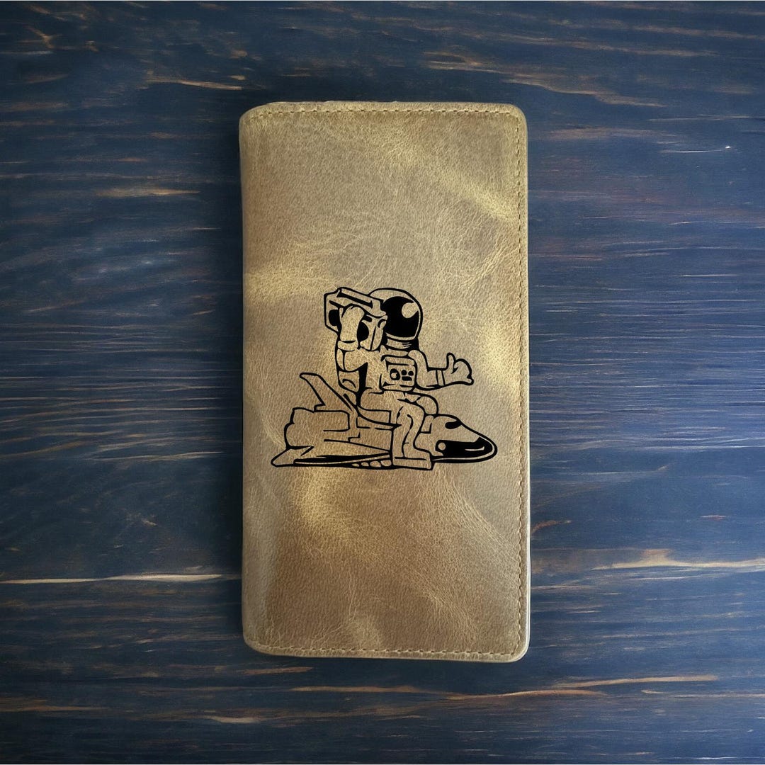 Astronaut Spaceship Rodeo Wallet Cowboy Western Buffalo Leather Premium ...