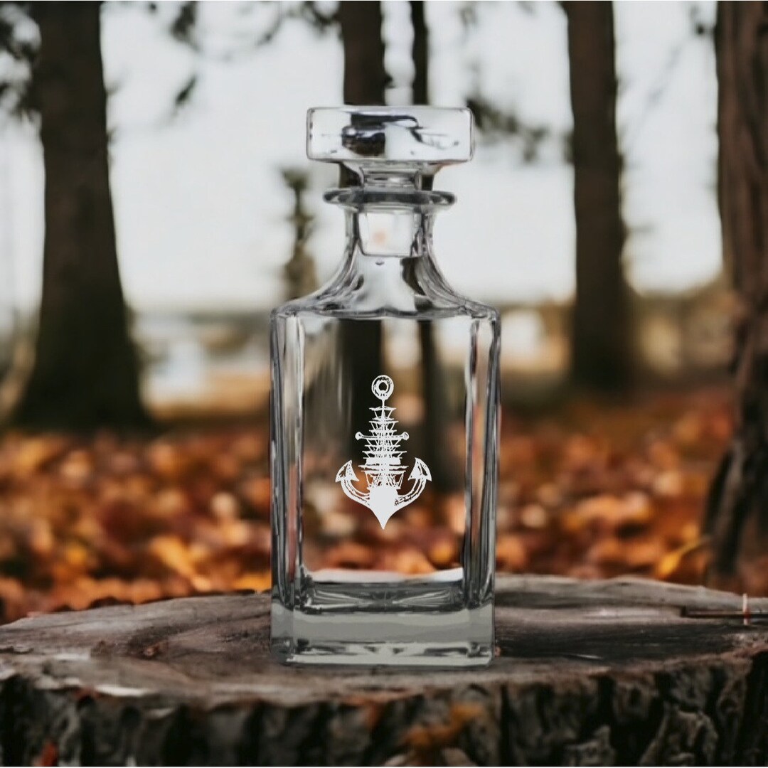 Anchor Ship Decanter 26 Oz Bourbon Whiskey Premium Glass Personalize ...
